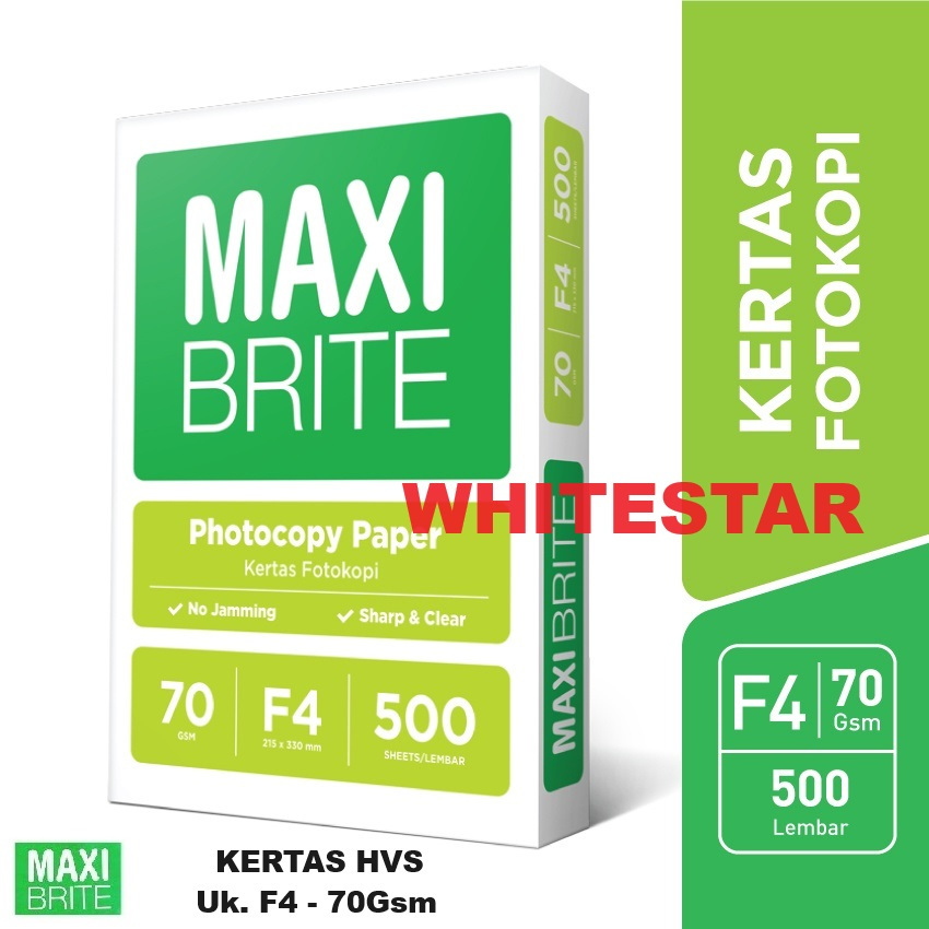 Jual kertas hvs maxi brite ukuran F4 / folio 70 gsm / gr | Shopee Indonesia