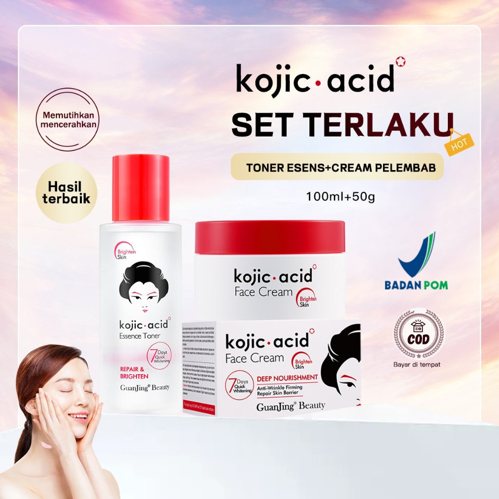 Jual GUAN JING Original Kojic Acid Toner Hydrating 100ml+kojic acid ...
