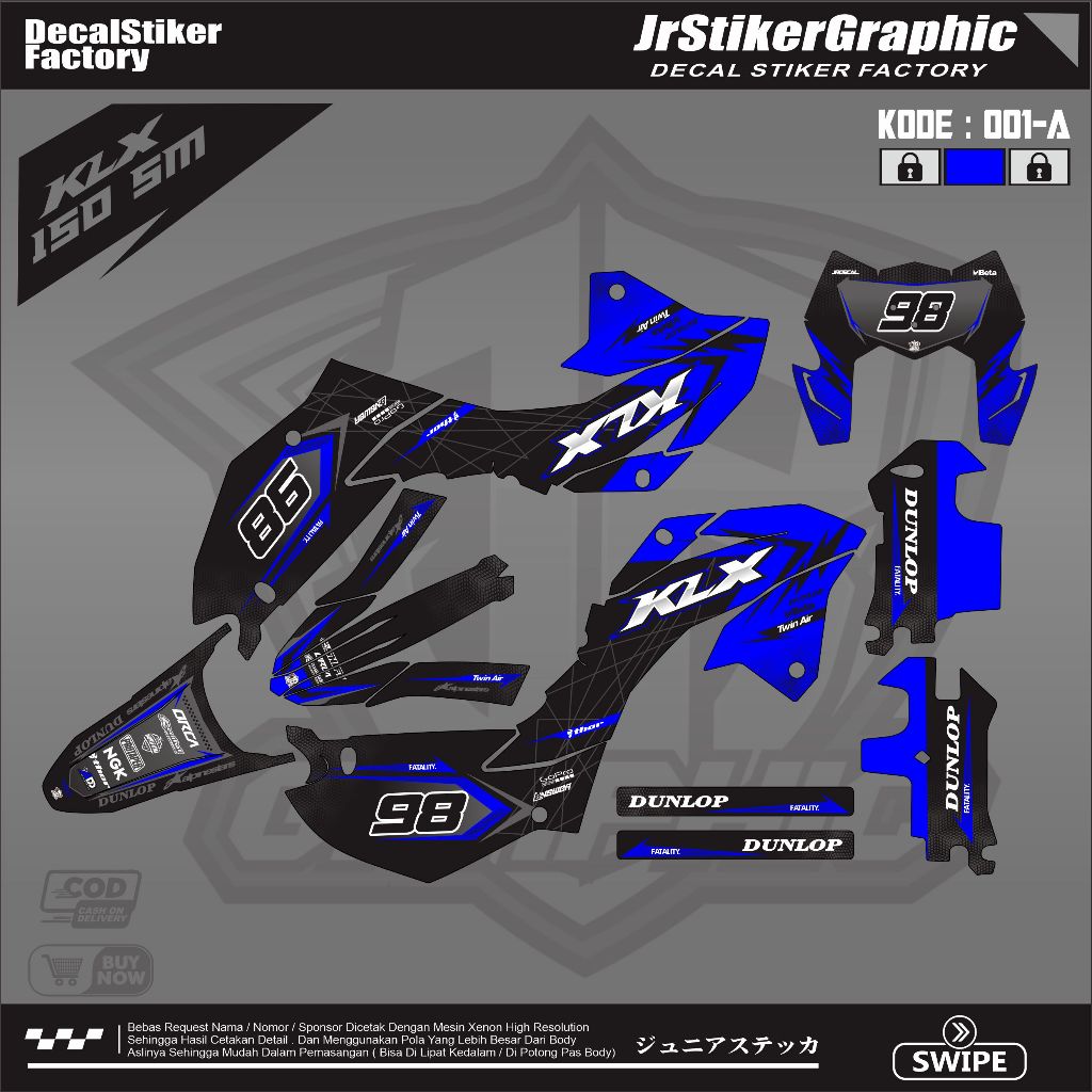 Jual Stiker Decal KLX 150 SM Full Body Terbaru 2023 - 2024 / DECAL KLX ...