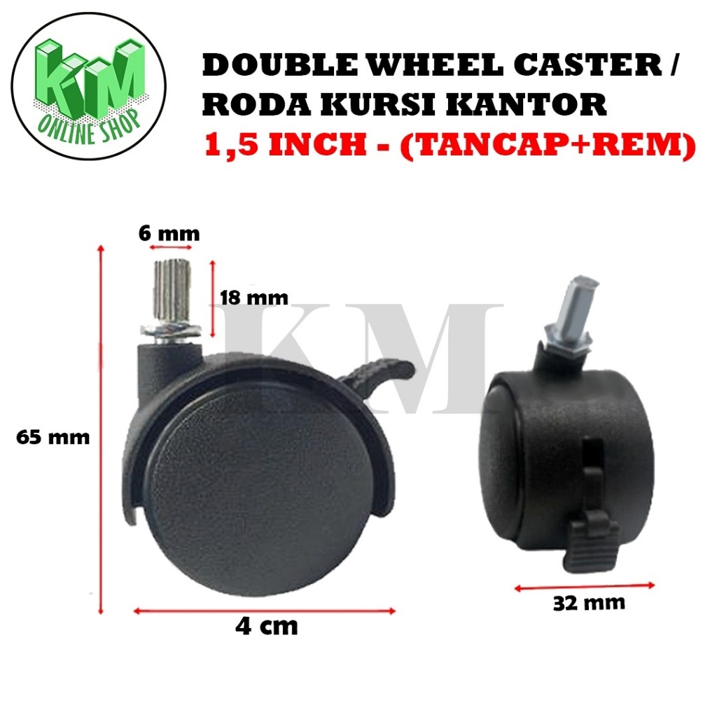 Jual Roda Caster Kursi Kantor 1.5 INCH / Roda Kastor Kursi Rak / Roda ...