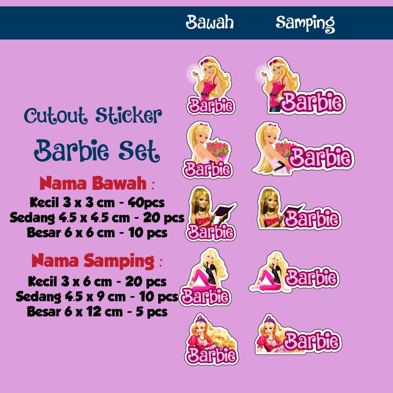Jual sticker nama cutout barbie | Shopee Indonesia