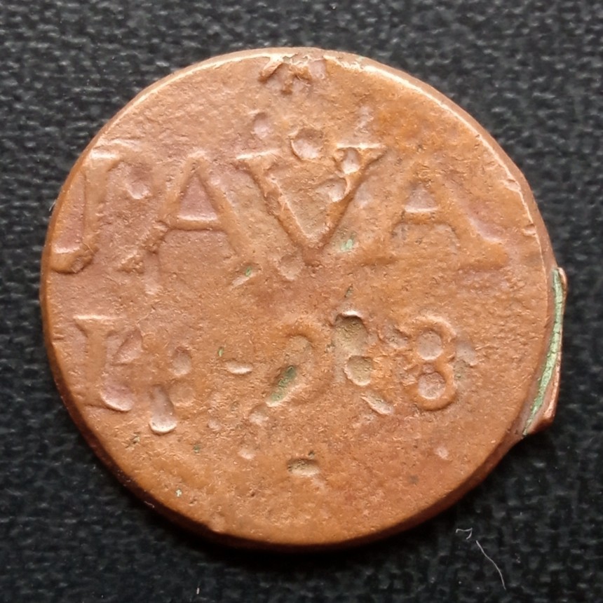 Jual Koin Kuno Zaman Belanda VOC JAVA 1 duit tahun 1808 langka | Shopee ...