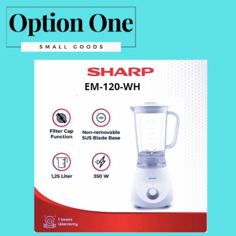 Jual Sharp Blender Plastik 1.25Liter EM-120WH / EM120WH / EM 120 WH ...