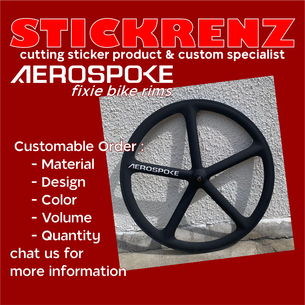 Jual Cutting Sticker Velg Rims Sepeda Fixie Aerospoke 01 Custom ...