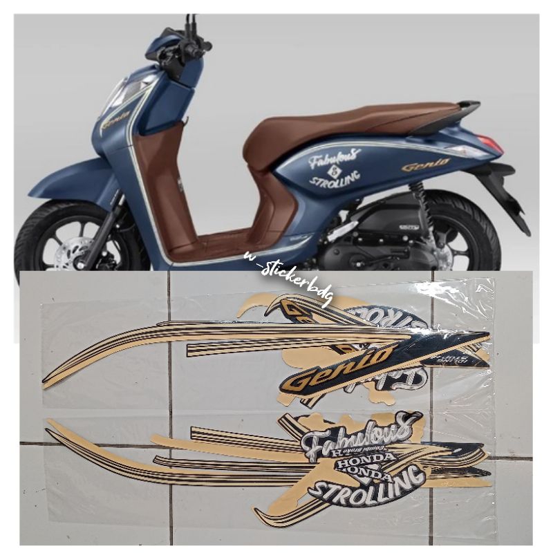 Jual Striping Stiker Honda Genio Fabulous 2022 Biru Navy Blue Navy Doff ...