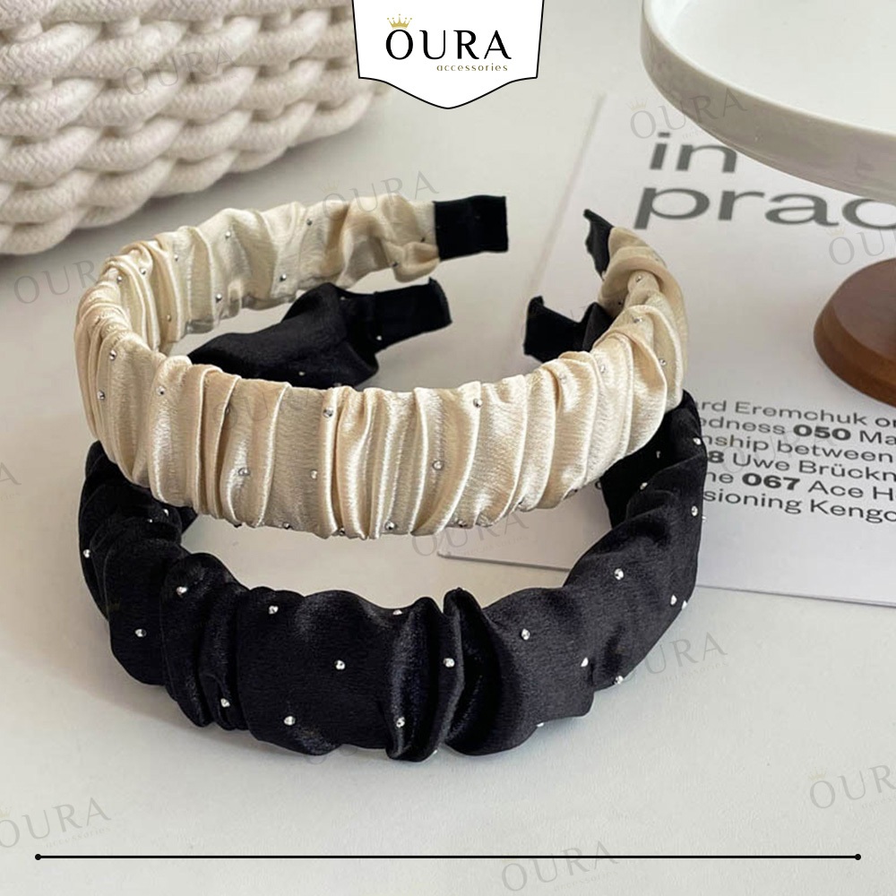 Jual Bando Serut Scrunchie Headband Wanita Korea Aesthetic | Shopee ...