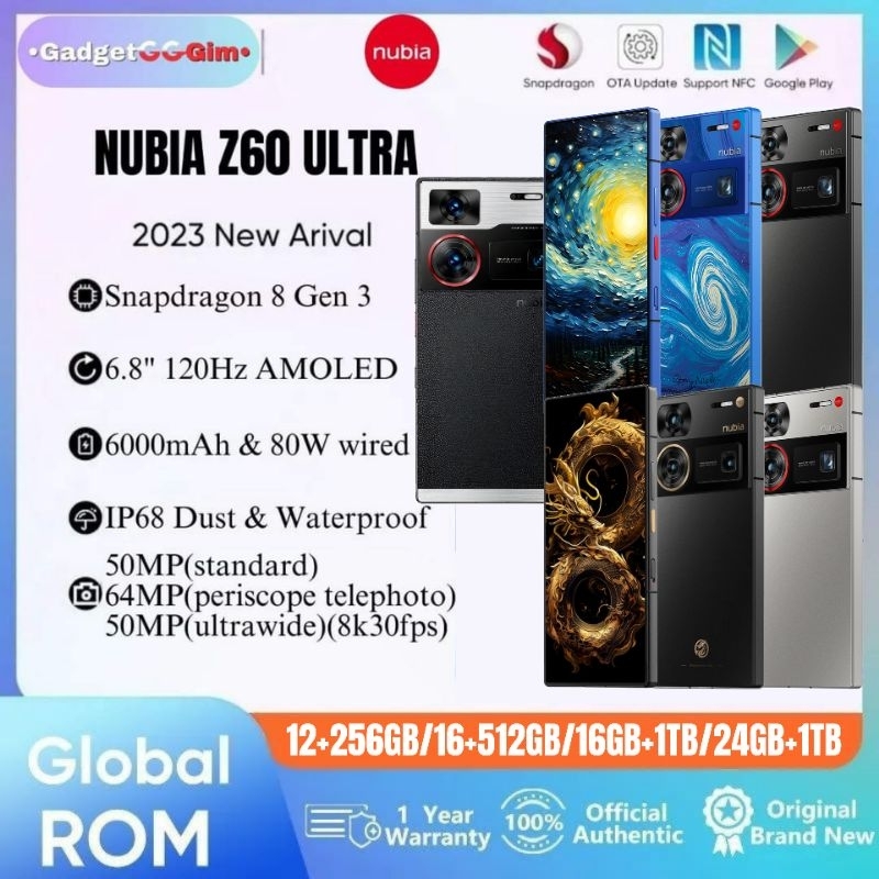 Jual Nubia Z60 Ultra Starry Sky & Year Of Dragon 5G Snapdragon 8 Gen 3 64MP 120Hz 6000mAh 80W ...