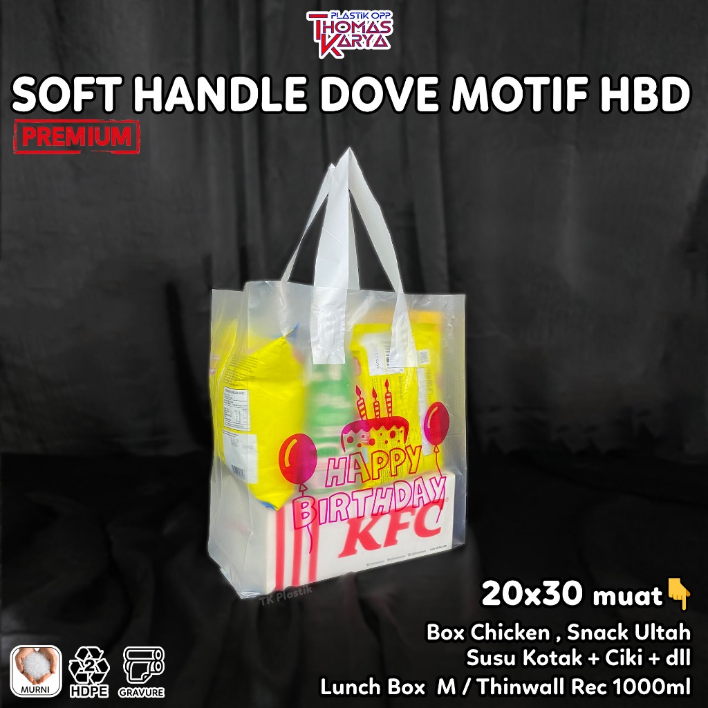 Jual ECER Paper Bag Plastik Dove Motif Ulang Tahun Anak / Tas Bingkisan Thank You Custom ...