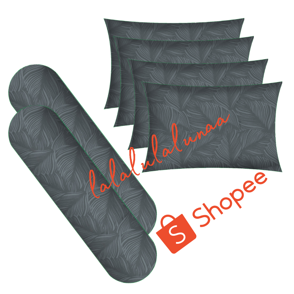 Jual Sarung bantal guling set polos isi 6pcs motif embos abu-abu bahan ...