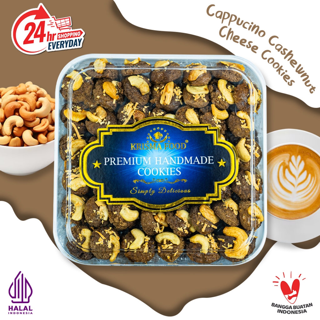Jual CAPPUCINO CASHEWNUT CHEESE COOKIES || 2703 || KRISMA FOOD | Shopee ...