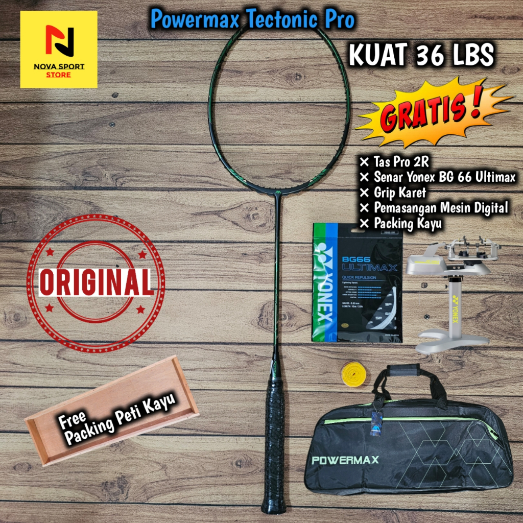 Jual Raket Badminton Powermax Tectonic Pro | Shopee Indonesia