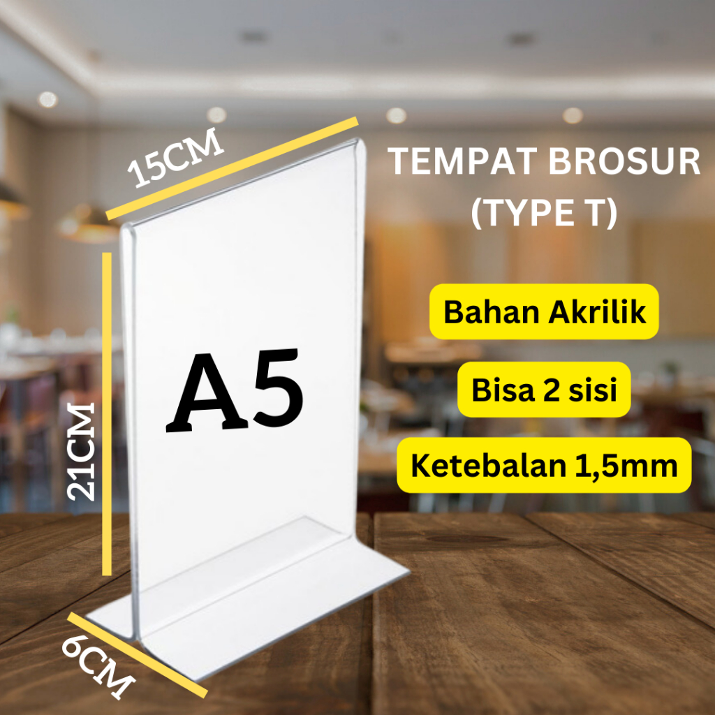 Jual Akrilik Stand Brosur / Tent Holder / Tent Card A5 / Tempat Brosur ...