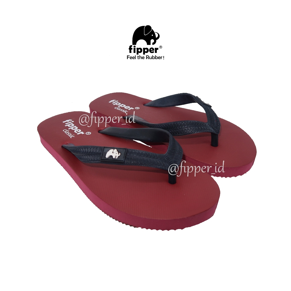 Jual Sandal Fipper Classic Original for Man/Woman - Maroon/Black ...