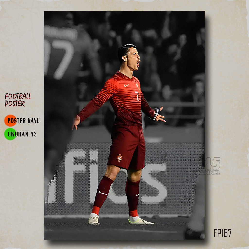 Jual Dekorasi Kamar Poster CRISTIANO RONALDO Hiasan DInding Kayu MDF ...