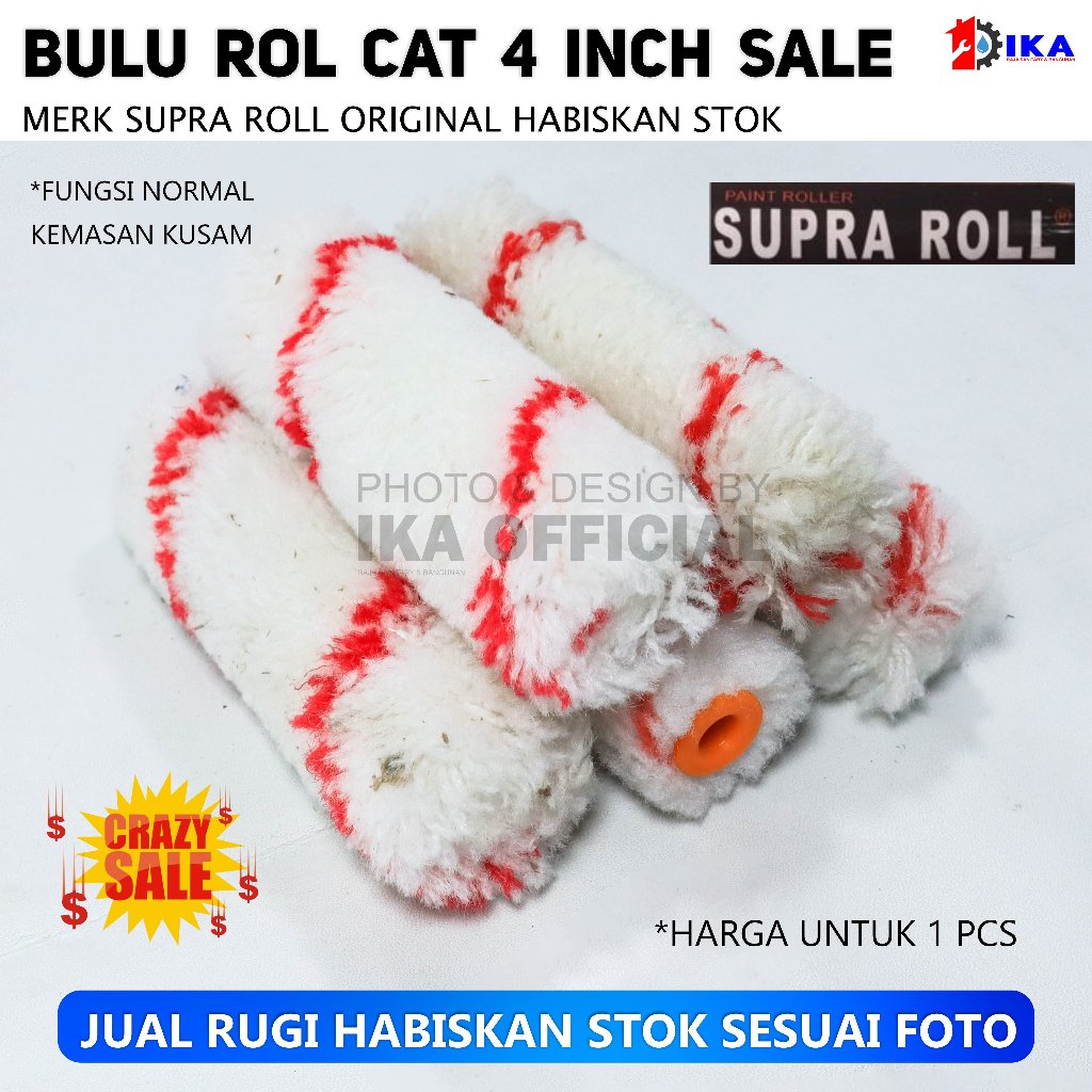 Jual Refill Kuas Roll Supra 4" - Bulu Kuas Roll - Isi Kuas Roll / SALE ...
