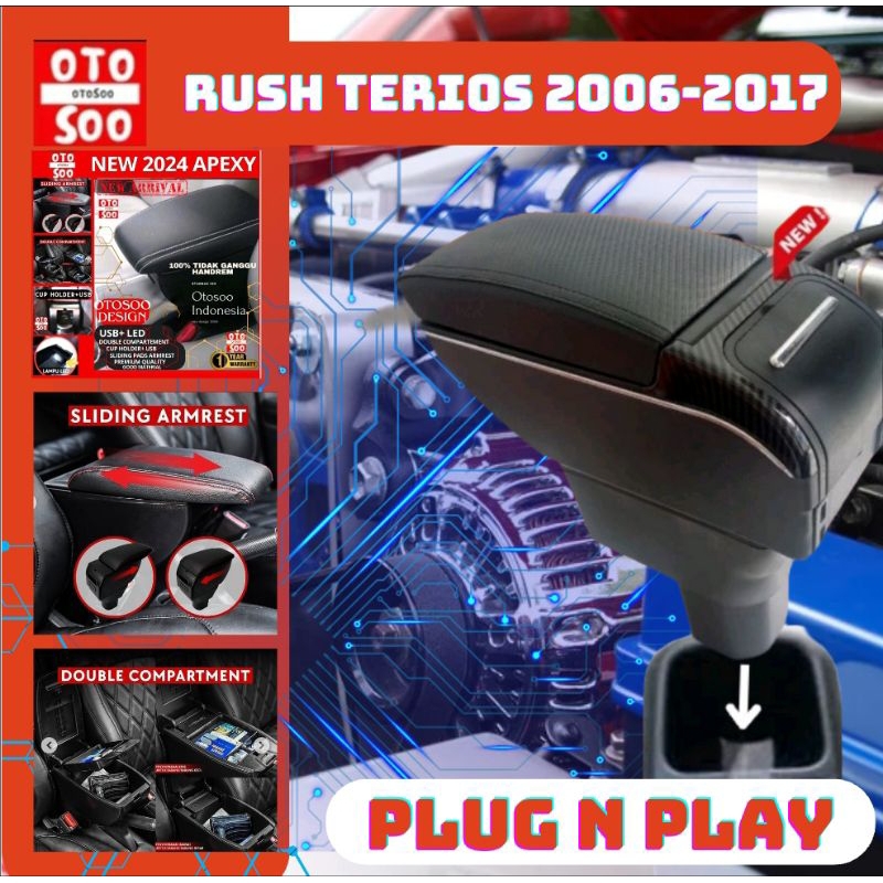 Jual ARMREST TERIOS RUSH 2006-2017 -Console Box RUSH TERIOS - USB LED ...