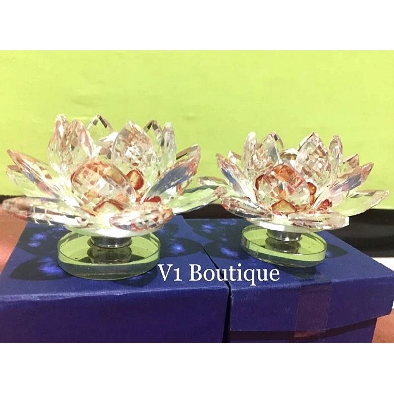 Jual Lotus Cristal Flower + Meja Putaran -- Bunga Hias Teratai Kristal ...