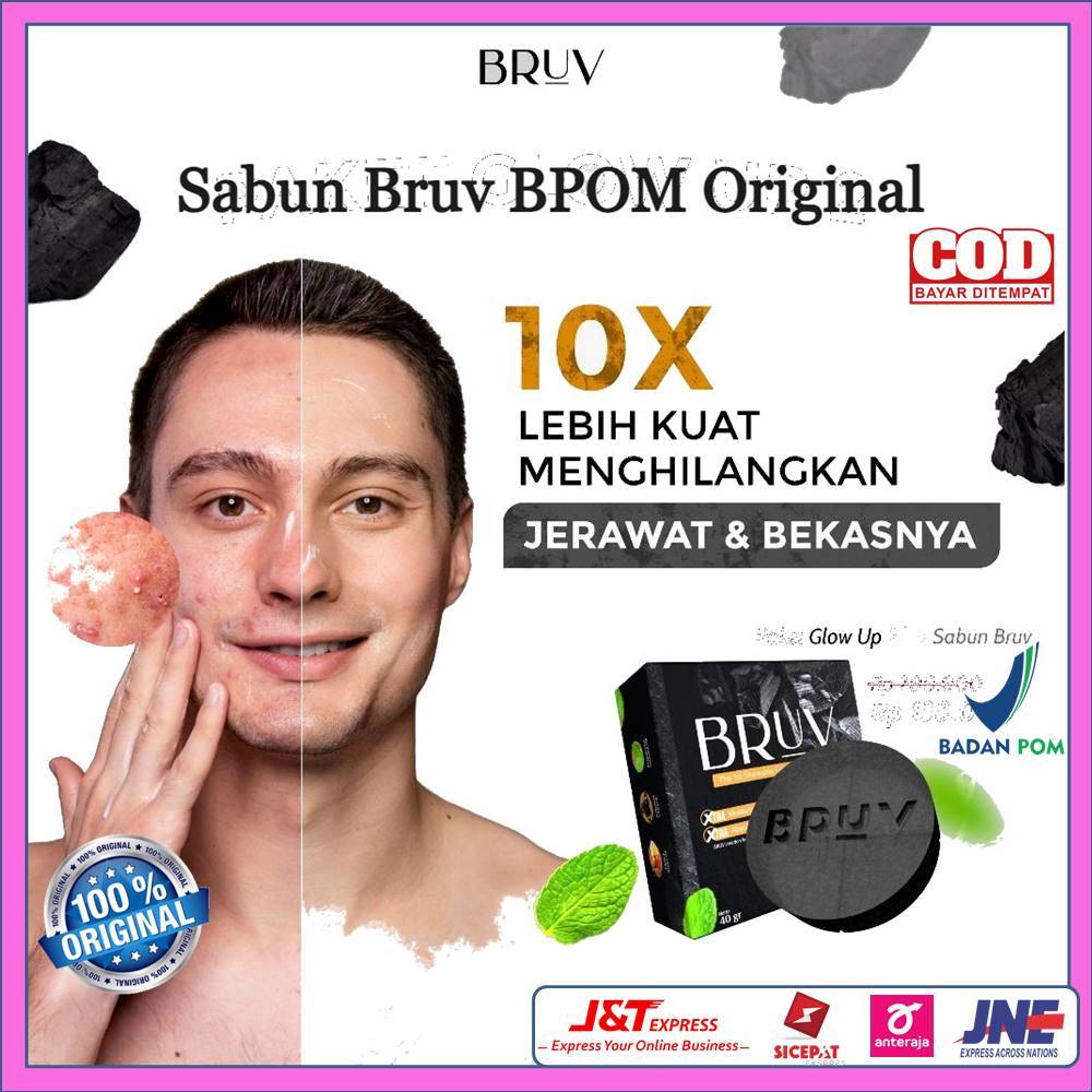 Jual Sabun Bruv BPOM Pembersih Wajah Jerawat Kusam Berminyak For Men ...