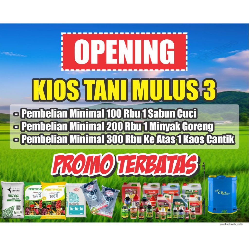 Jual spanduk banner Opening Kios FREE CUSTOM | Shopee Indonesia
