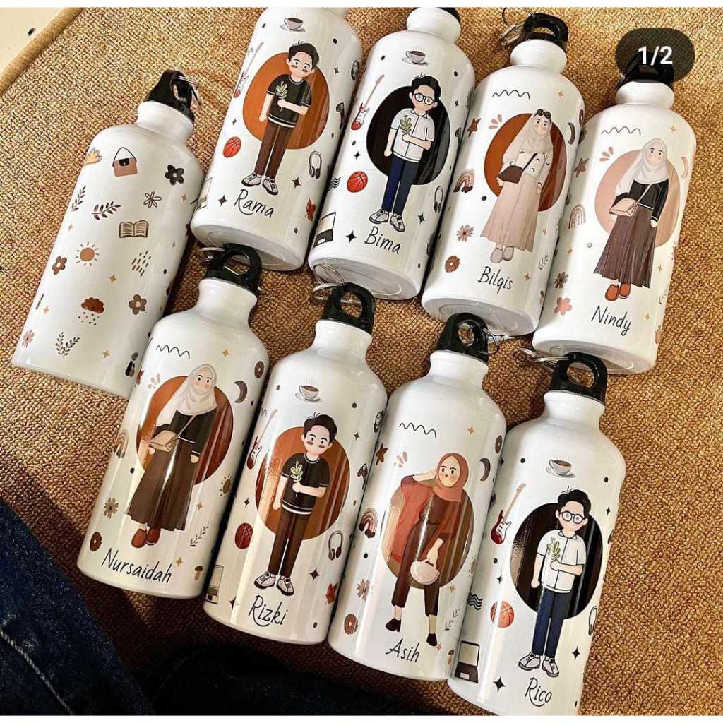 Jual Tumbler Custom Gambar & Nama Botol Minum Custom ukuran 500ml ...