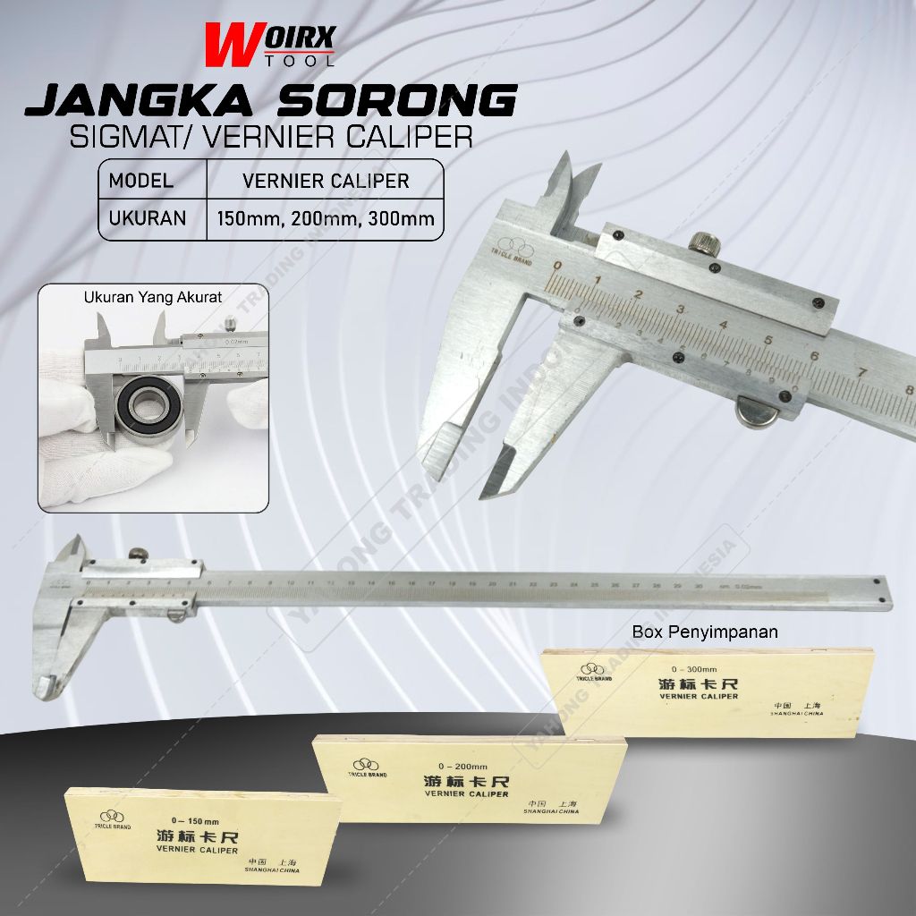 Jual Jangka Sorong Stainless Sigmat Vernier Caliper 150mm 200mm 300mm | Shopee Indonesia