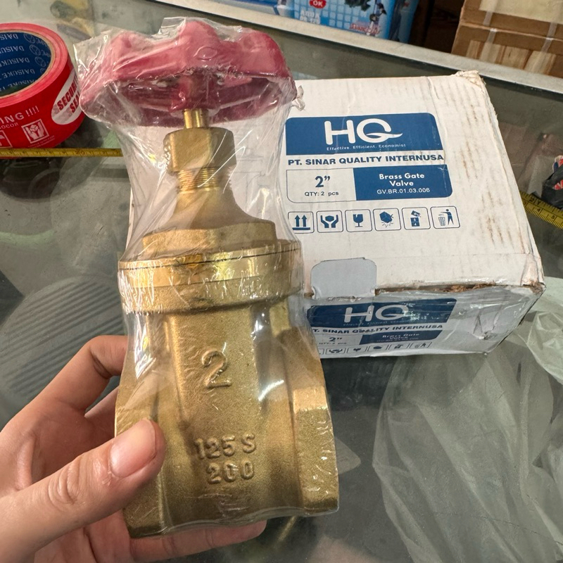 Jual GATE VALVE KUNINGAN 2" INCH BRASS HQ STOP KRAN KERAN VALEP DRAT ...
