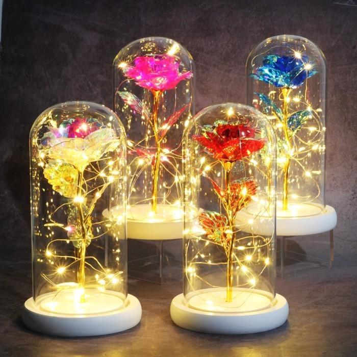 Jual Lampu Bunga Mawar LED Galaxy Beauty and The Beast Hadiah Valentine ...