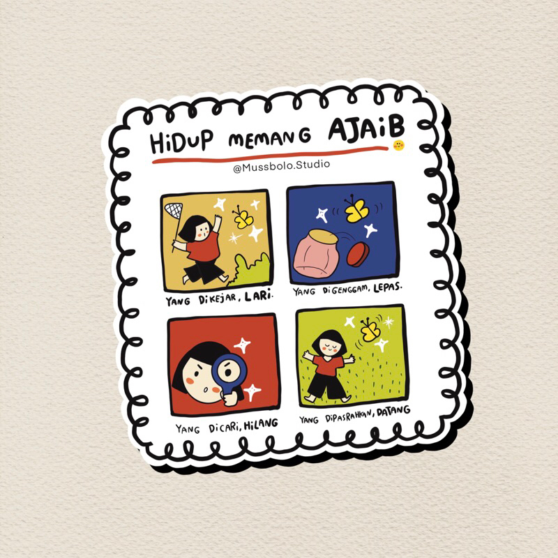 Jual sticker hidup memang ajaib - life reminder stickers | sticker kata ...