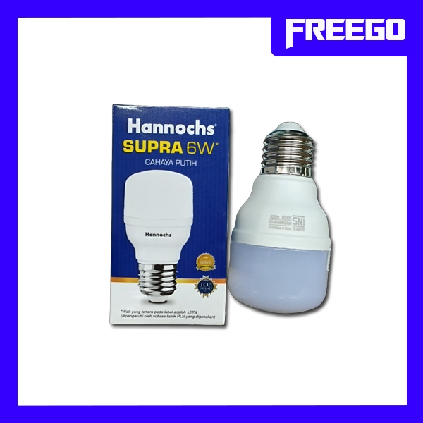 Jual hannochs supra bohlam bola lampu led 6 watt putih | Shopee Indonesia