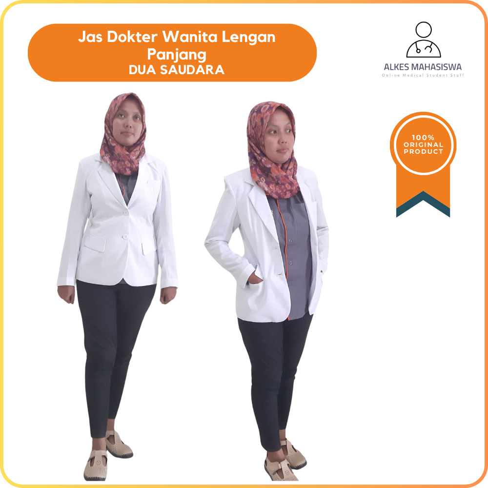 Jual Jas Dokter Wanita/Cewek Lengan Panjang Dua Saudara | Shopee Indonesia
