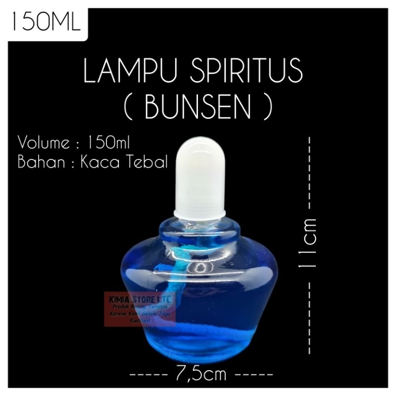 Jual BUNSEN SPIRTUS 150ML / BUNSEN 150ML / BOTOL SPIRTUS KACA 150ML ...