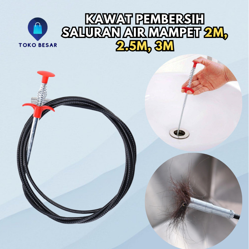 Jual Kawat Penjepit Pembersih Saluran Pipa Air Mampet Ampuh Pipe Dregde Sewer | Shopee Indonesia