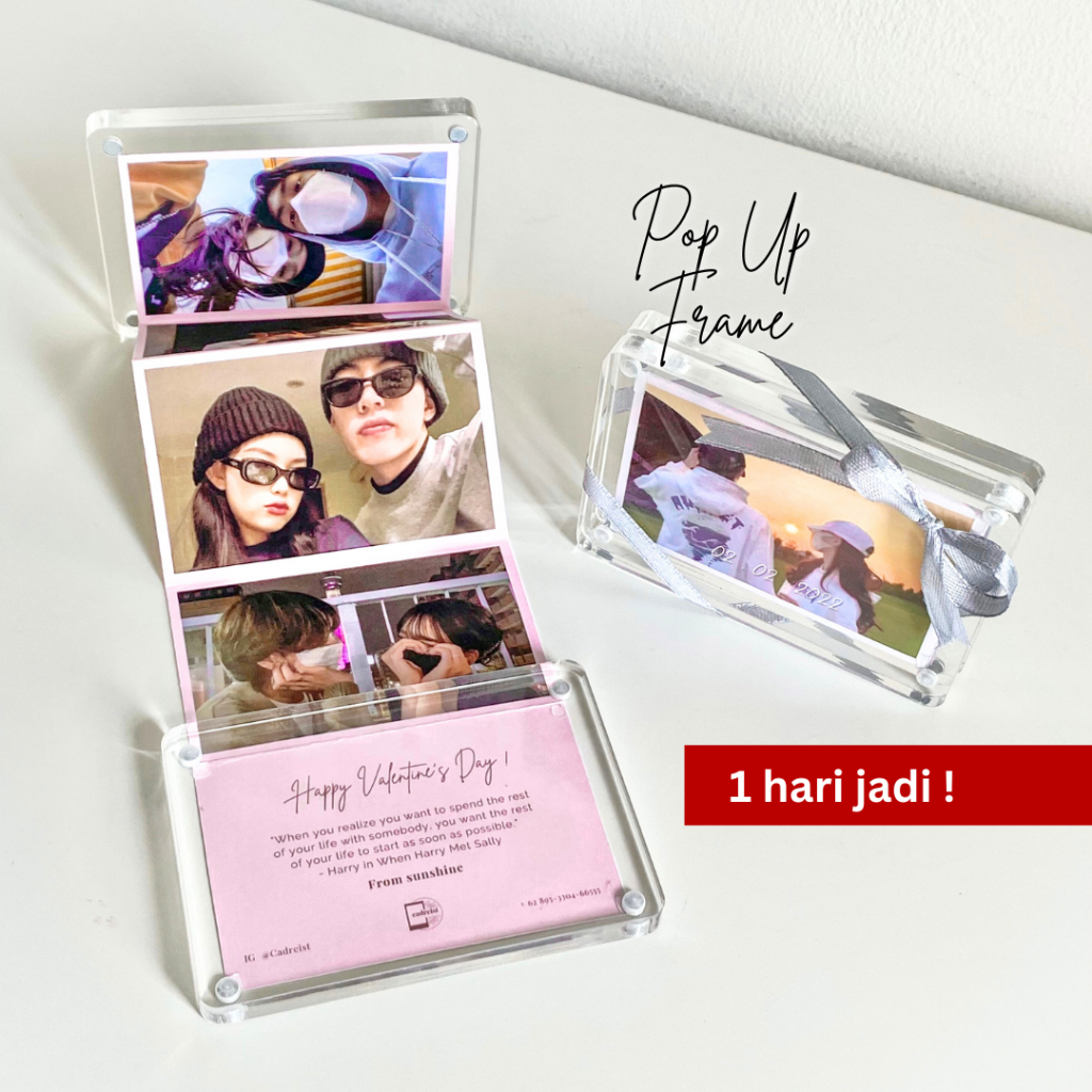 Jual Pop Up Frame/Kado Custom Foto Frame/Ulang Tahun/Anniversary Cewek ...