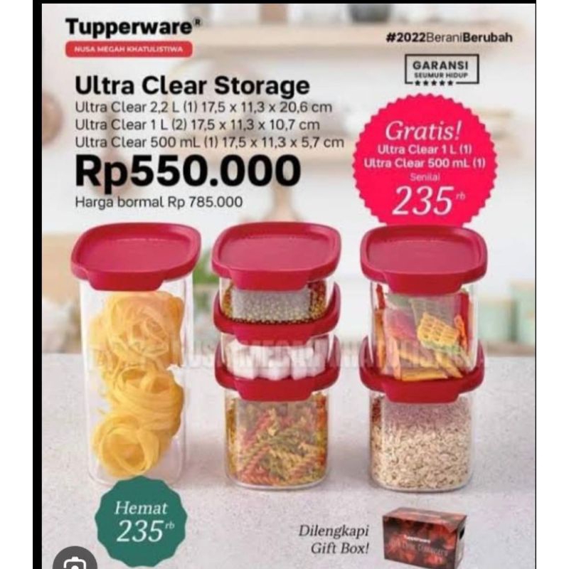Jual Ultra clear storage tupperware + free | Shopee Indonesia