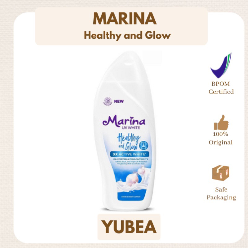 Jual MARINA UV WHITE HEALTHY AND GLOW BODY LOTION | Shopee Indonesia