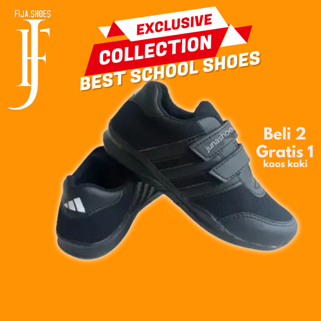 Jual Sepatu Sneakers Anak Laki Laki Perempuan Sepatu Sekolah Hitam ...