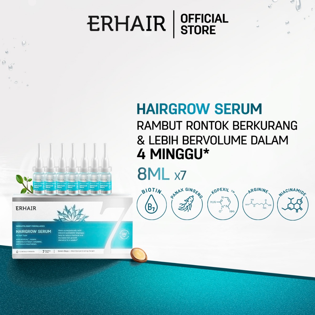 Jual ERHAIR Hairgrow Serum 7x8 ml - Serum Penumbuh Rambut & Mencegah ...