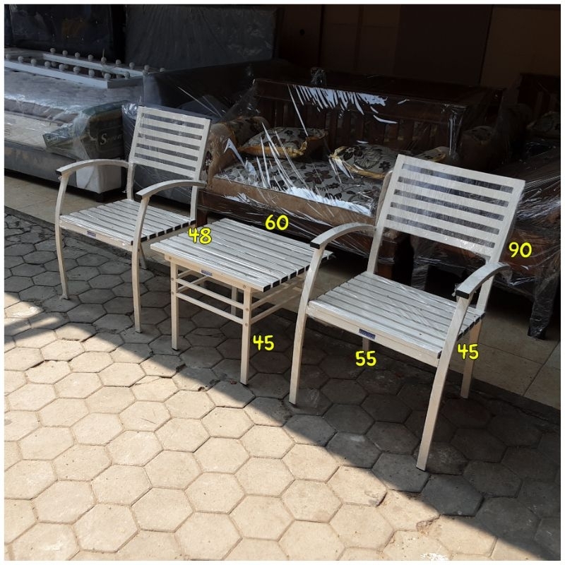 Jual KURSI TERAS BESI MINIMALIS SET MEJA | Shopee Indonesia