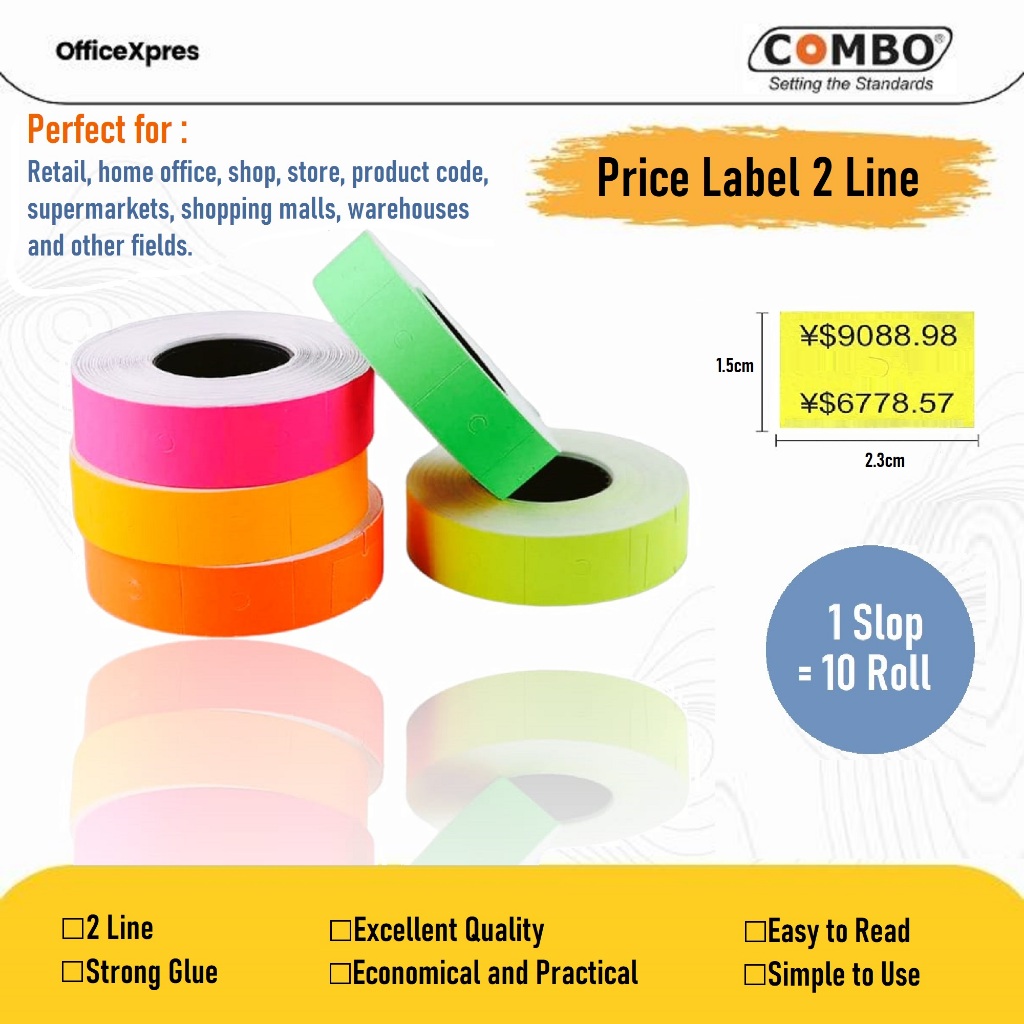 Jual Label Harga 2 Baris / Price Label 2 Line Warna / Isi Label ...