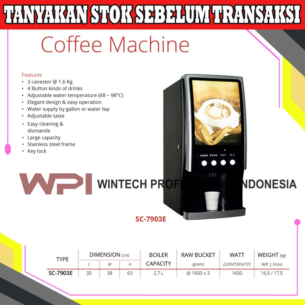 Jual Getra SC-7903E Professional Mix Coffee Otomatis Dispenser Digital ...