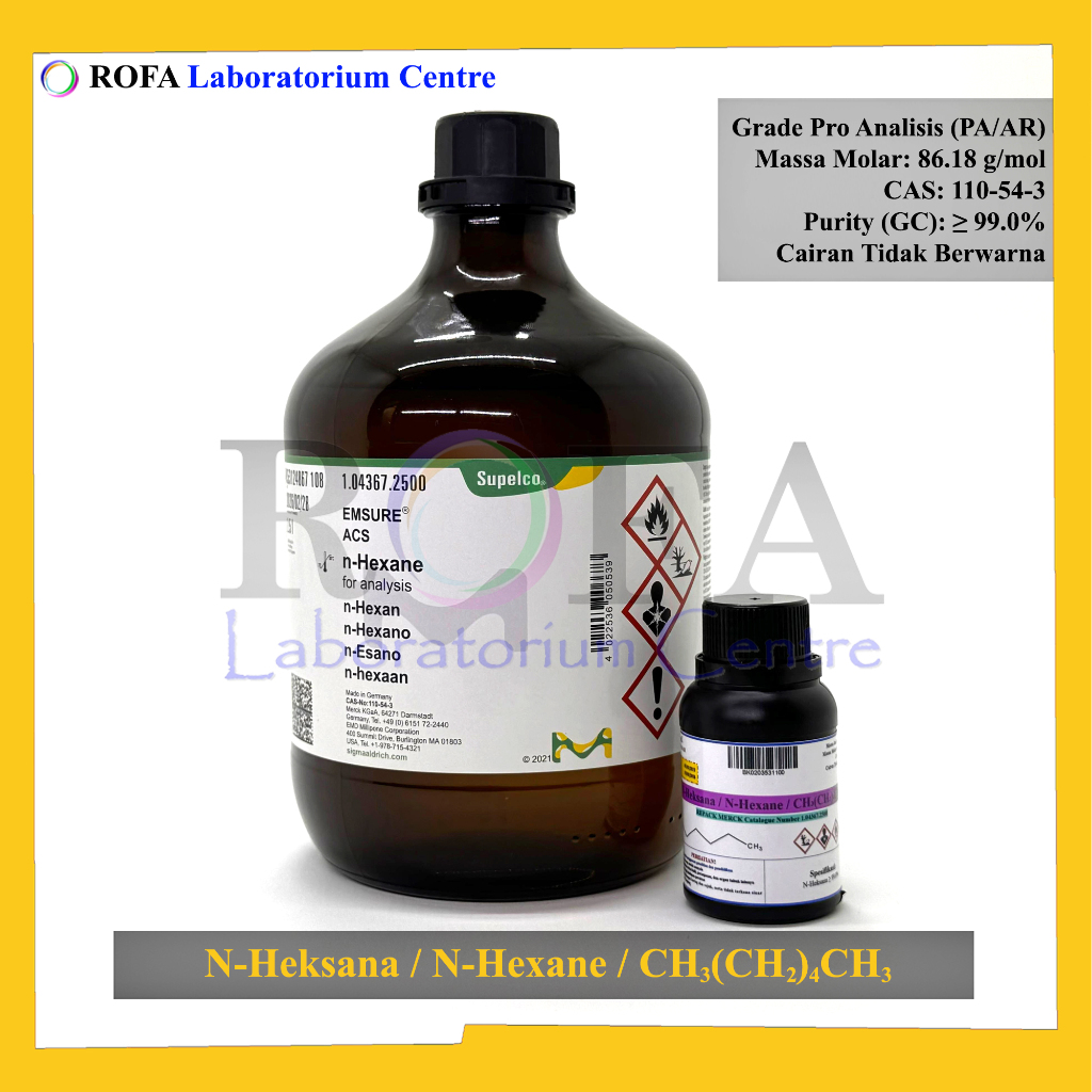 Jual N-Hexane / N-Heksana / C6H14 Pro Analisis Eceran 100 mL ...