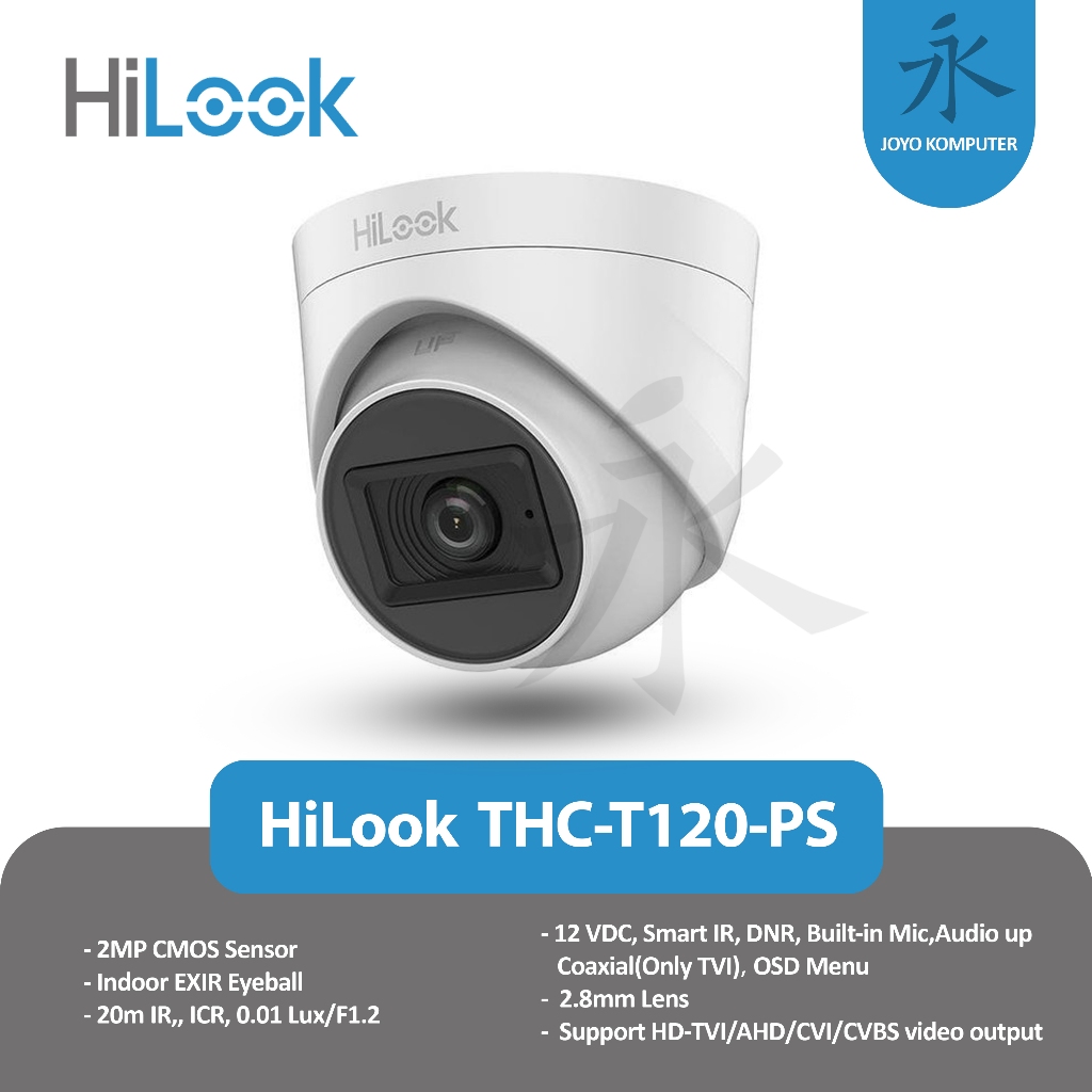 Jual Hilook THC-T120-PS 2 MP Indoor Audio Fixed Turret Camera | Shopee Indonesia