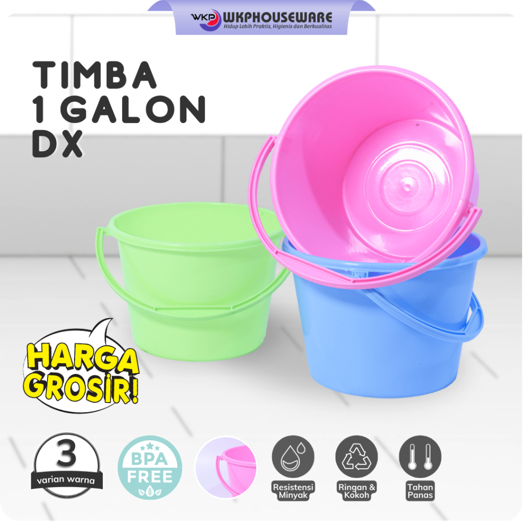 Jual Ember TImba Air Plastik Ukuran 1 Galon DX 3 Varian Warna | Shopee ...