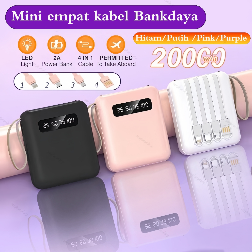 Jual Mini size Powerbank 20000 mAh with 4 usb fast charging Lightweight ...