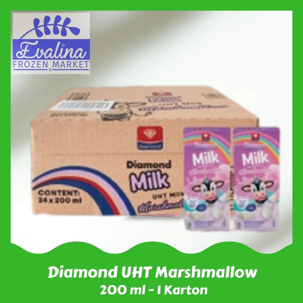 Jual Susu UHT Diamond 200ml Rasa Coklat Fullcream Strawberry Marshmallow | Shopee Indonesia