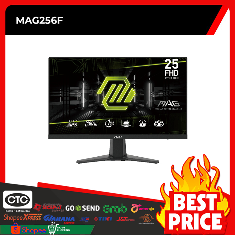 Jual Monitor LED MSI MAG 256F Gaming - Full HD 180Hz 25" Inch | Shopee ...