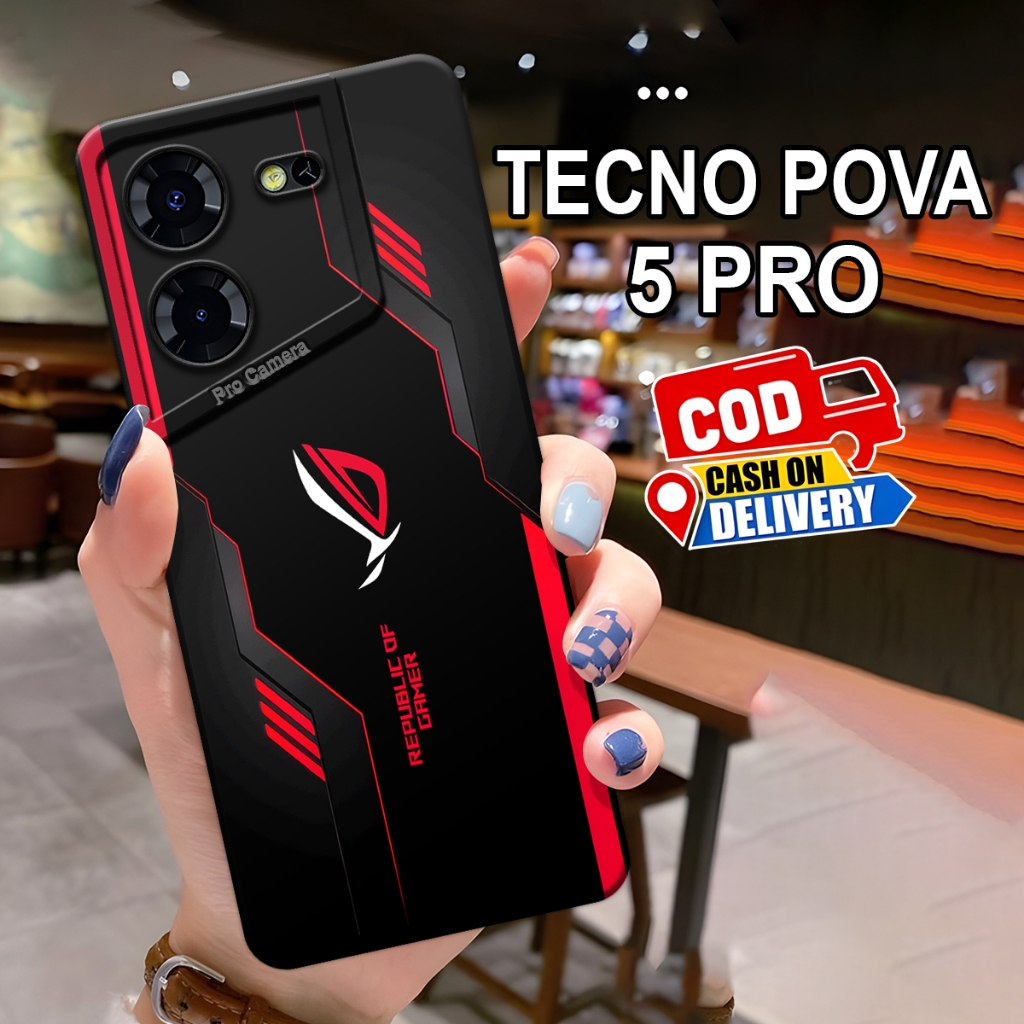 Jual Softcase Tecno Pova 5, Pova 5 Pro Terbaru Motif Cover ROG Gaming Case Anti Slip Casing ROG ...