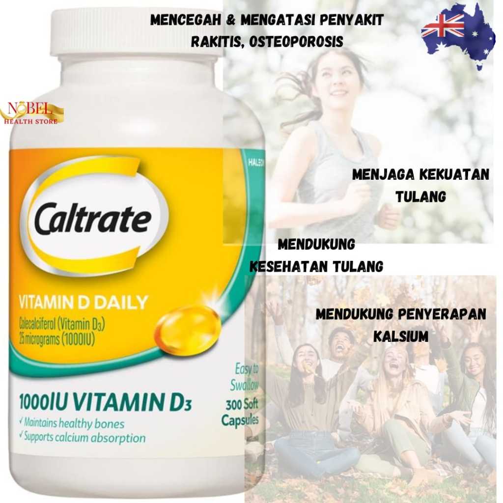 Jual caltrate vitamin d 1000iu 300 capsules exclusive size | Shopee ...
