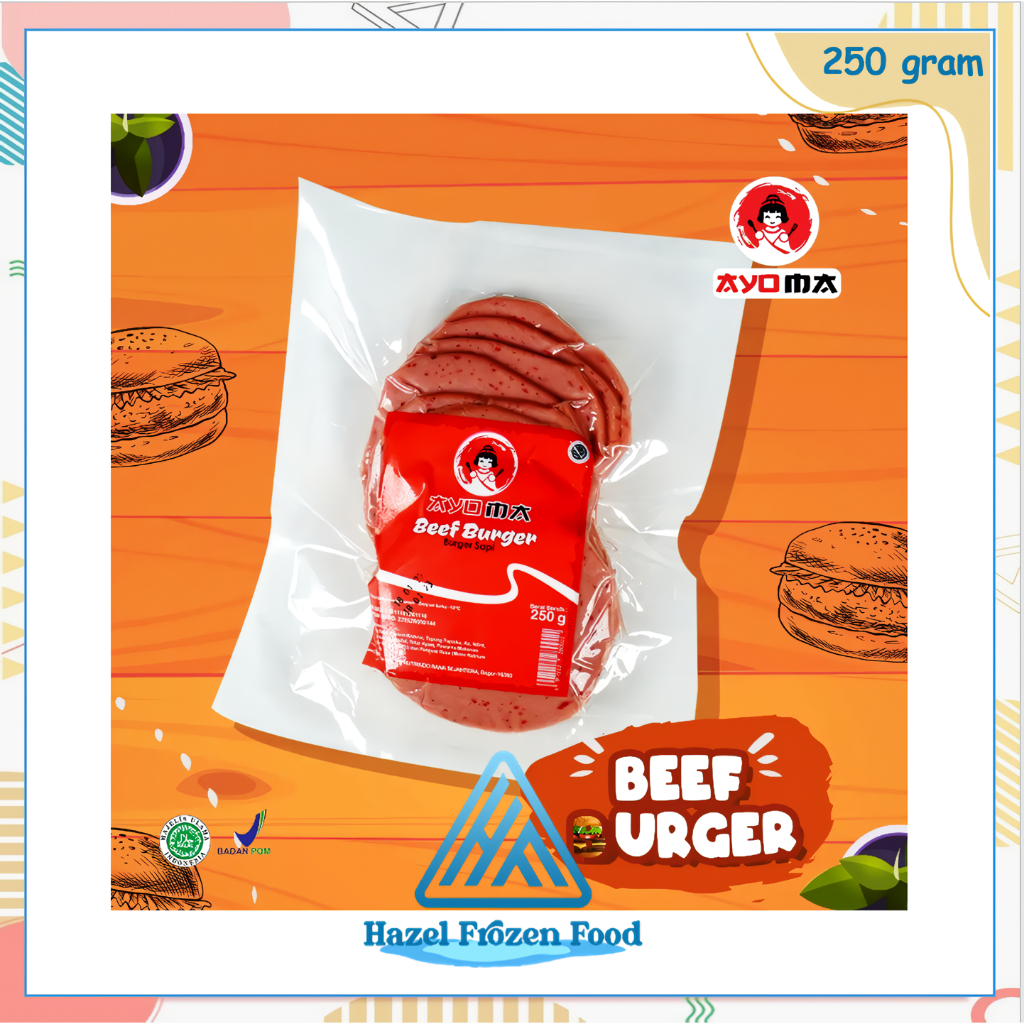 Jual Ayoma Beef Burger 250 g Frozen Food Karawang | Shopee Indonesia