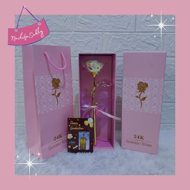 Jual NazhifaSakhy - Paket Mawar Box LED + Logam Mulia dan Amplop Gift ...